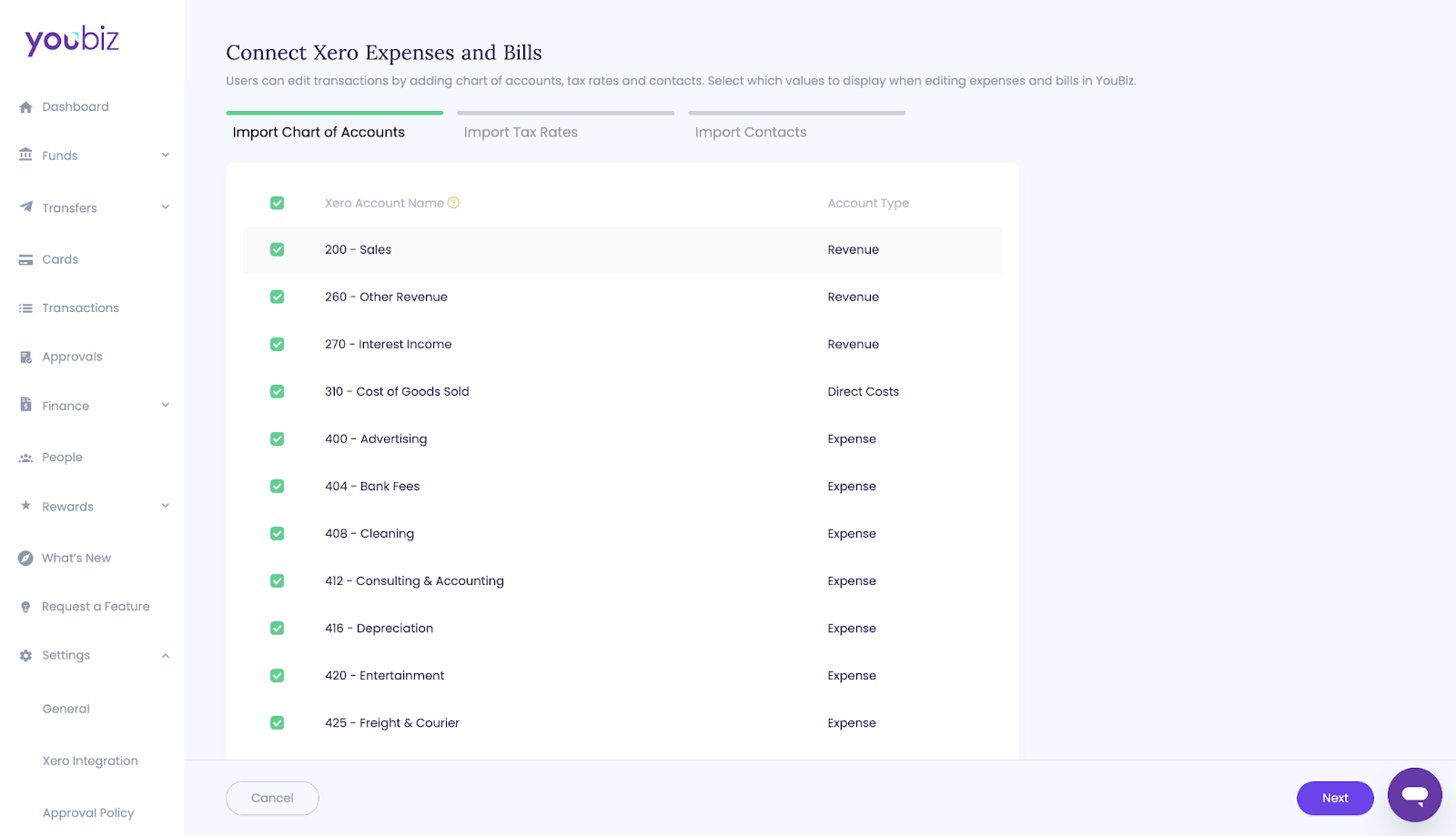 How to connect YouBiz transactions with Xero Bank Feed and Expense ...